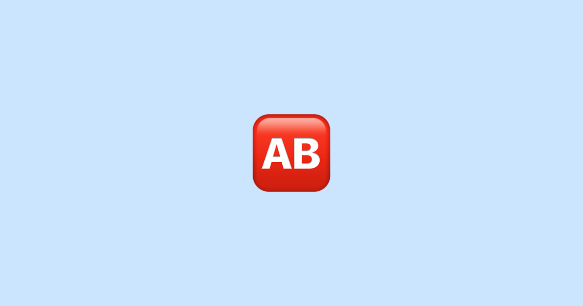 🆎 groupe sanguin AB - Emoji Signification