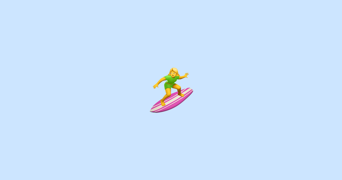 🏄‍♀️ woman surfing - Emoji Meaning