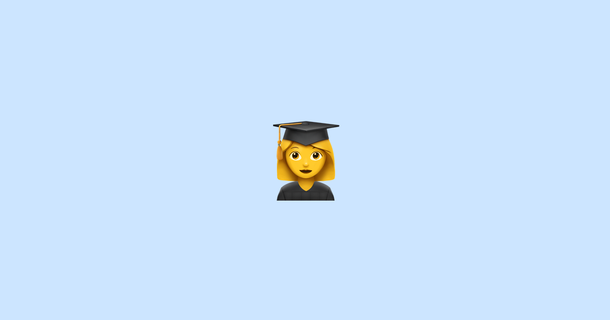 Studentessa 👩‍🎓 Significato Emoji + Copy & Paste