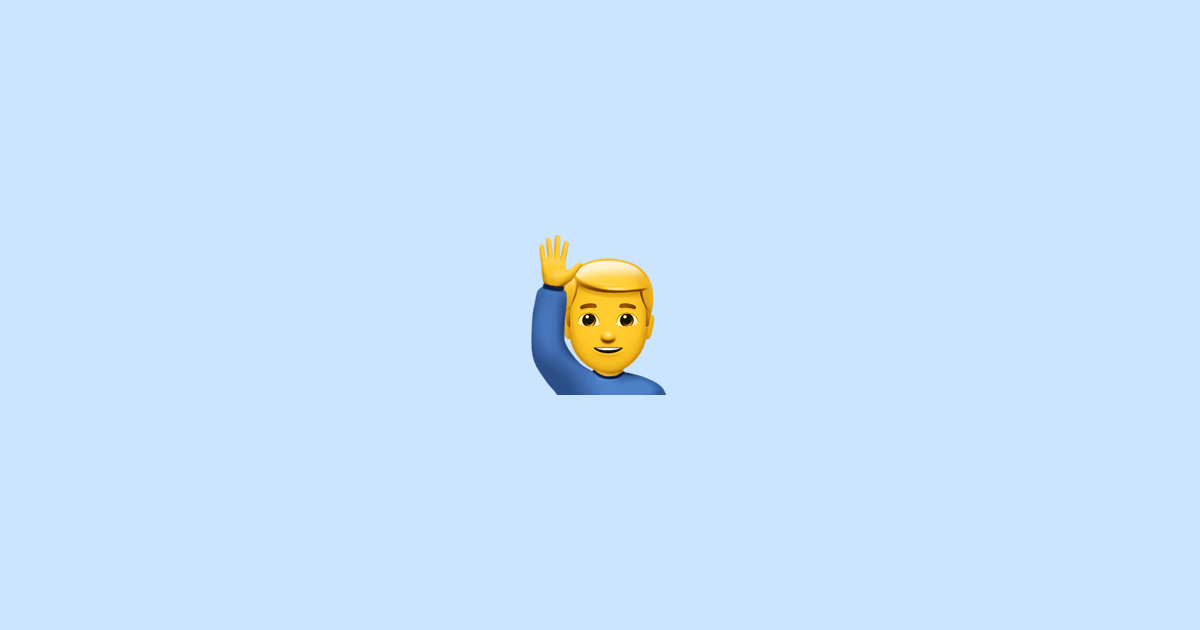 🙋♂️ man raising hand - Emoji Meaning 🙋♂️ man raising hand - Emoji Meaning